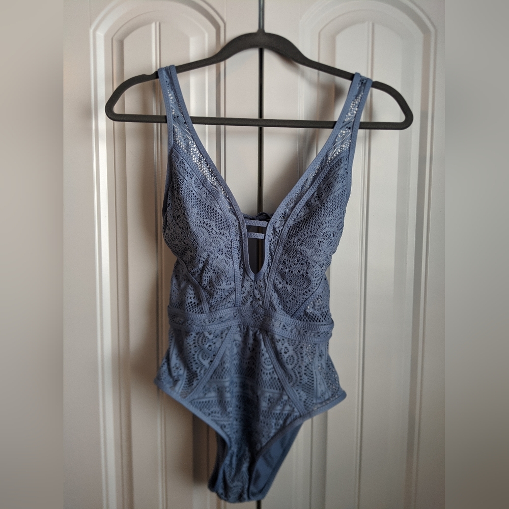 Dusty Blue Becca One Piece Swimsuit. - Gem
